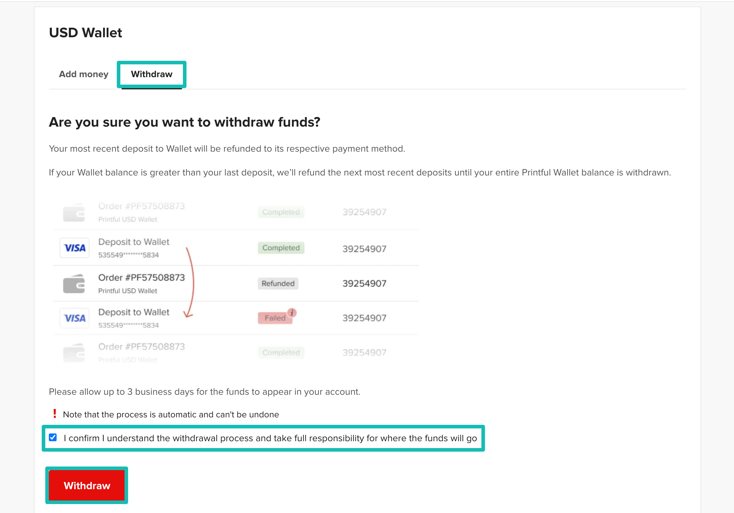 Can I withdraw funds from my Printful Wallet? – Printful Help Center