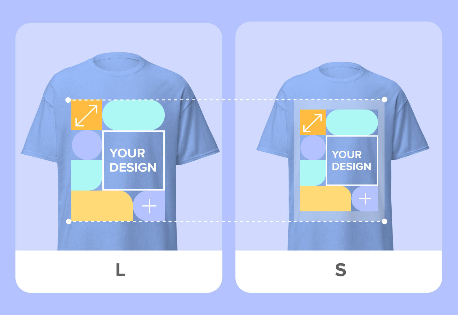 How is my design scaled for different garment sizes? – Printful Help Center